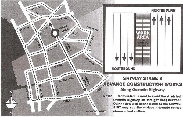 MMDA map helps motorists avoid Skyway 3 road project | Coconuts