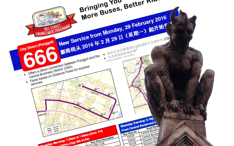 Diabolically convenient bus service 666 gets you straight from Punggol ...