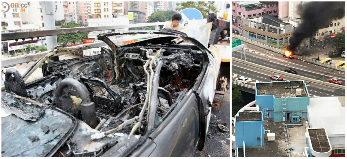 Spontaneous combustion of private car causes brief standstill on ...