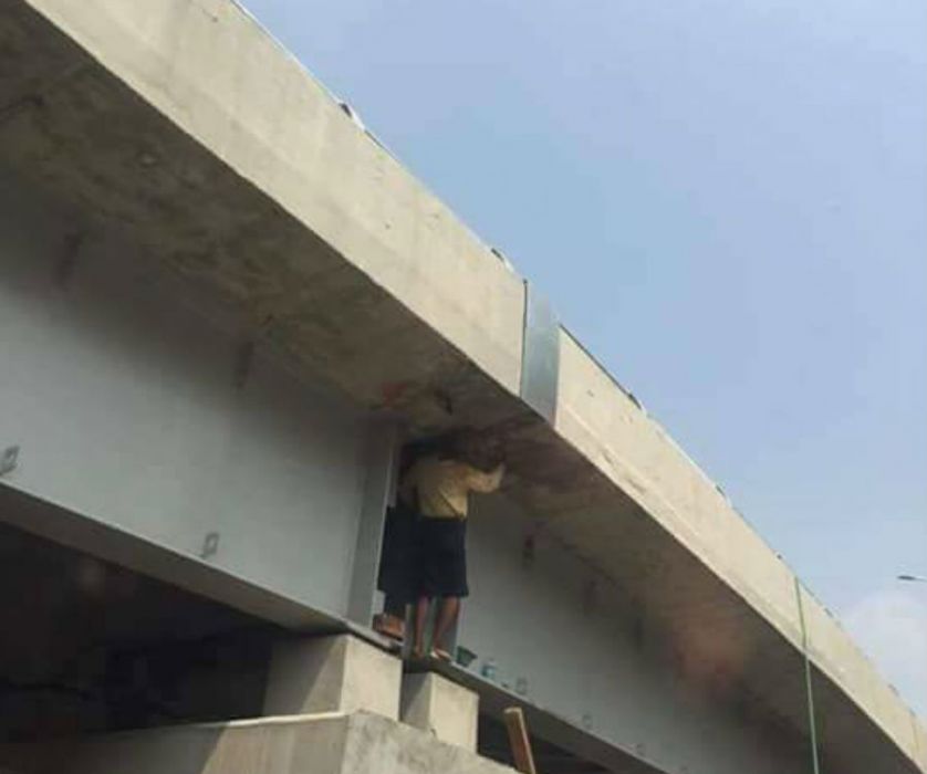 Workers spotted fixing 8 Mile flyover after photos of cracks go viral ...