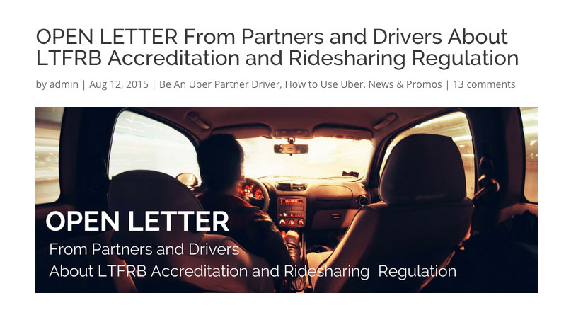 Uber Manila partners and drivers write an open letter, offer a peek to ...