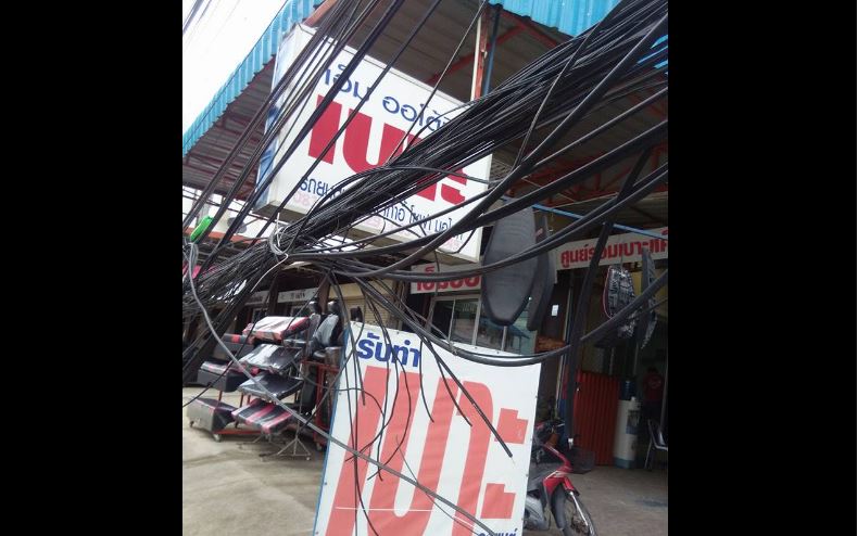 World of Wires: Man’s shop front hidden by so many wires that no ...