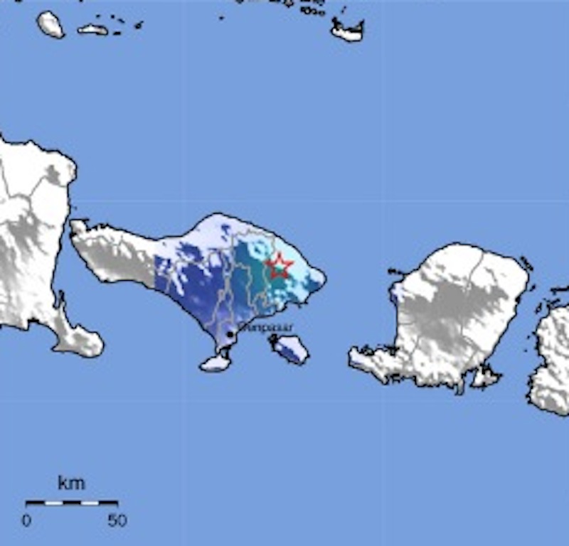 4.2 earthquake shakes Karangasem, Bali amid volcano eruption fears ...
