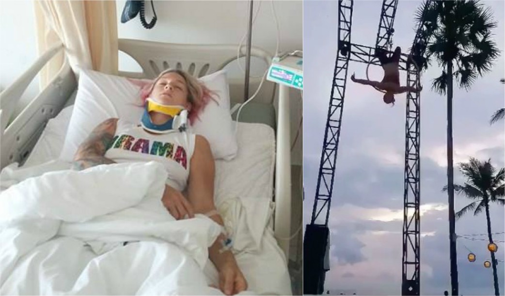 Acrobat drops 13-feet and breaks neck after rig snaps during live ...