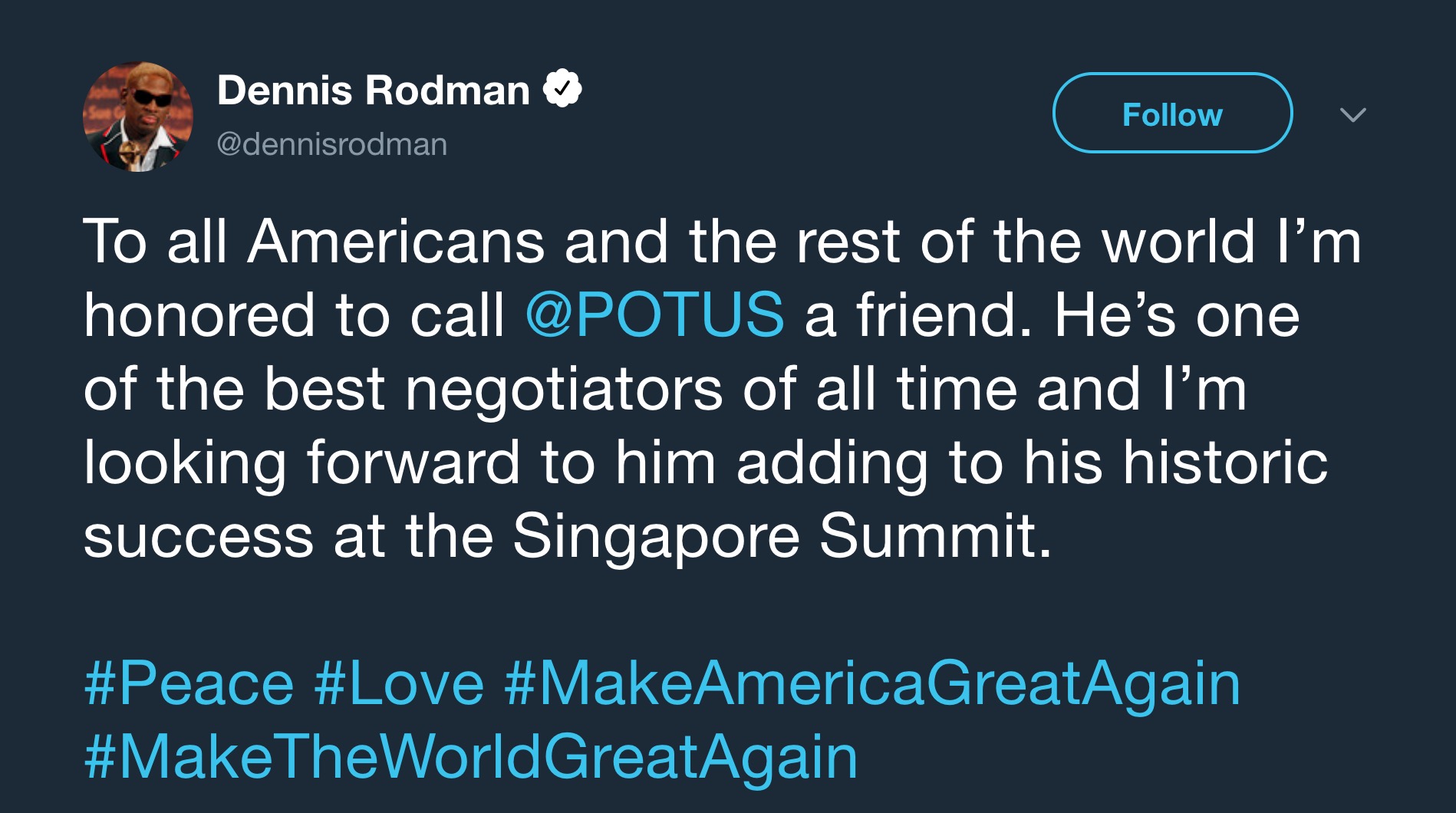 Dennis Rodman flying to Singapore to support his 'friends' Trump, Kim ...