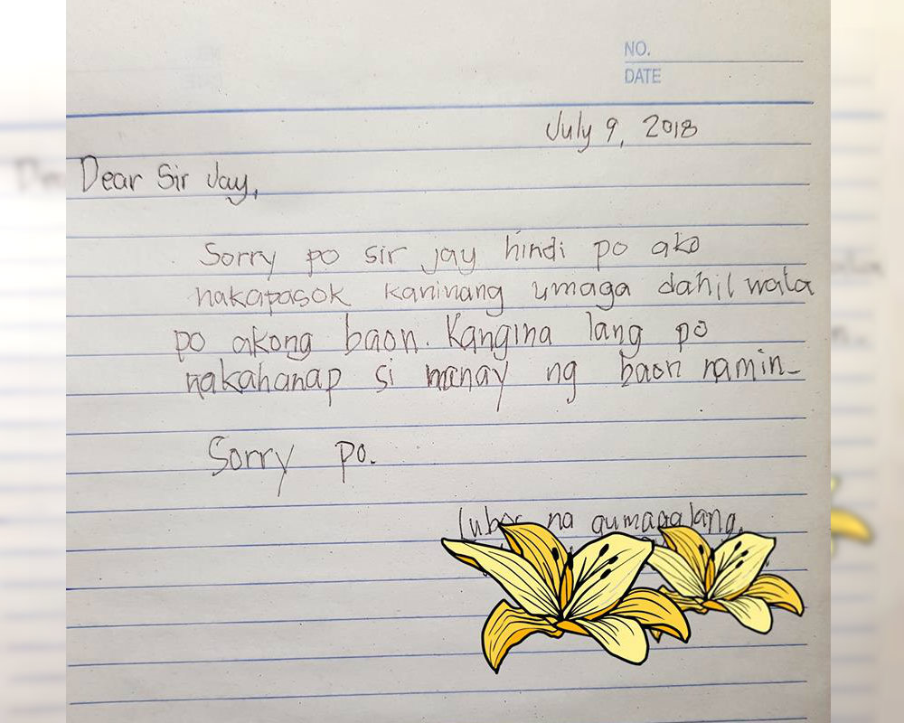 VIRAL: Student's letter explaining why she missed class leaves teacher ...