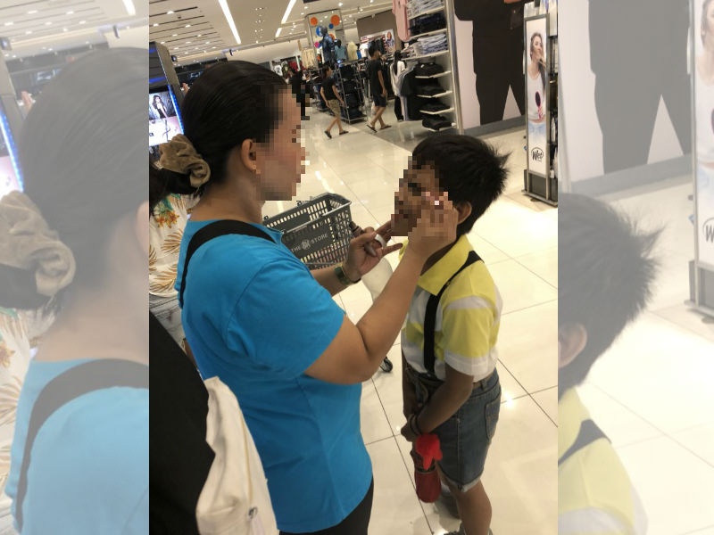 VIRAL: Mom applies makeup on her son inside department store | Coconuts