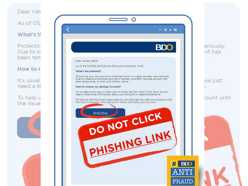 BEWARE: BDO warns new phishing scheme can get personal data with one ...