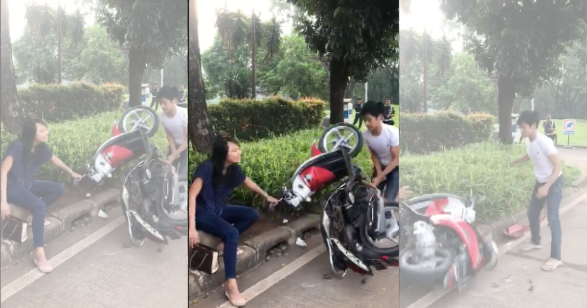 Girlfriend of man who dismantled her motorcycle in infamous viral rage ...