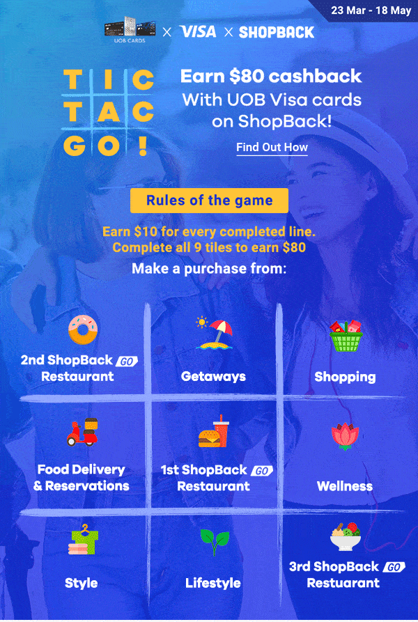 TIC TAC GO! Play and earn SG$80 while you shop with UOB, Visa, and ...