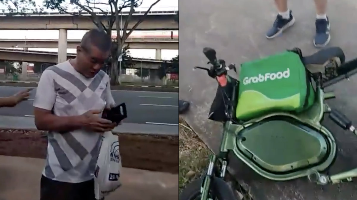 Heated argument over GrabFood deliveryman's e-scooter goes viral | Coconuts