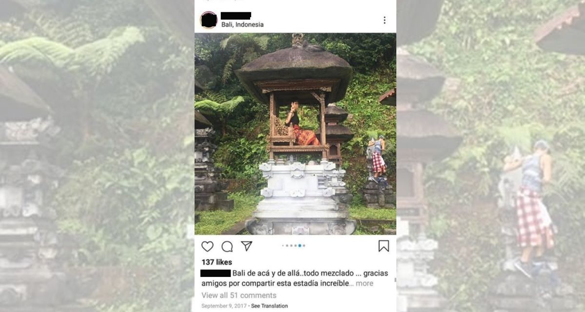 Old Instagram photo showing tourists being disrespectful at Bali temple ...