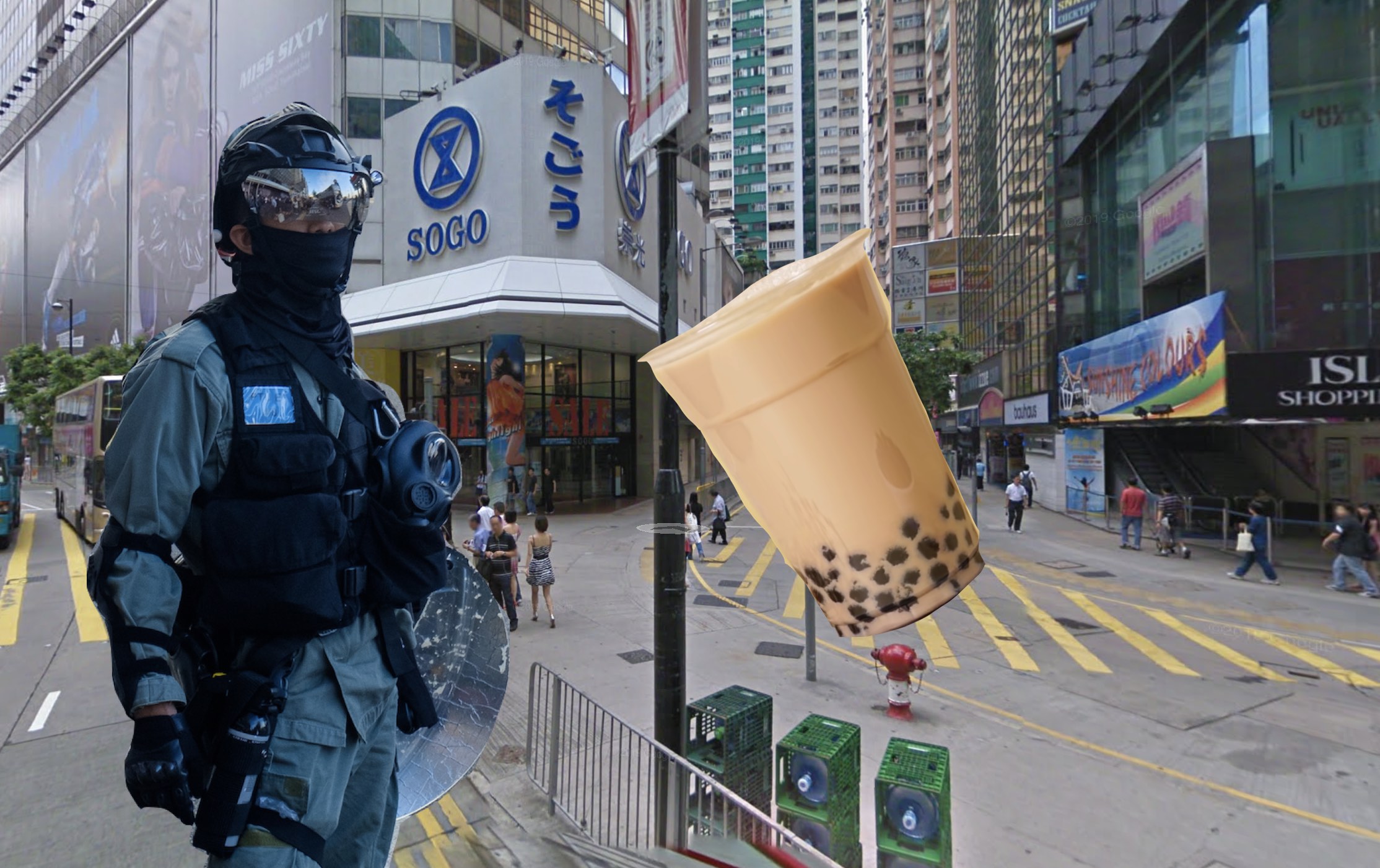 Woman fined for throwing bubble tea at police officer during protest ...