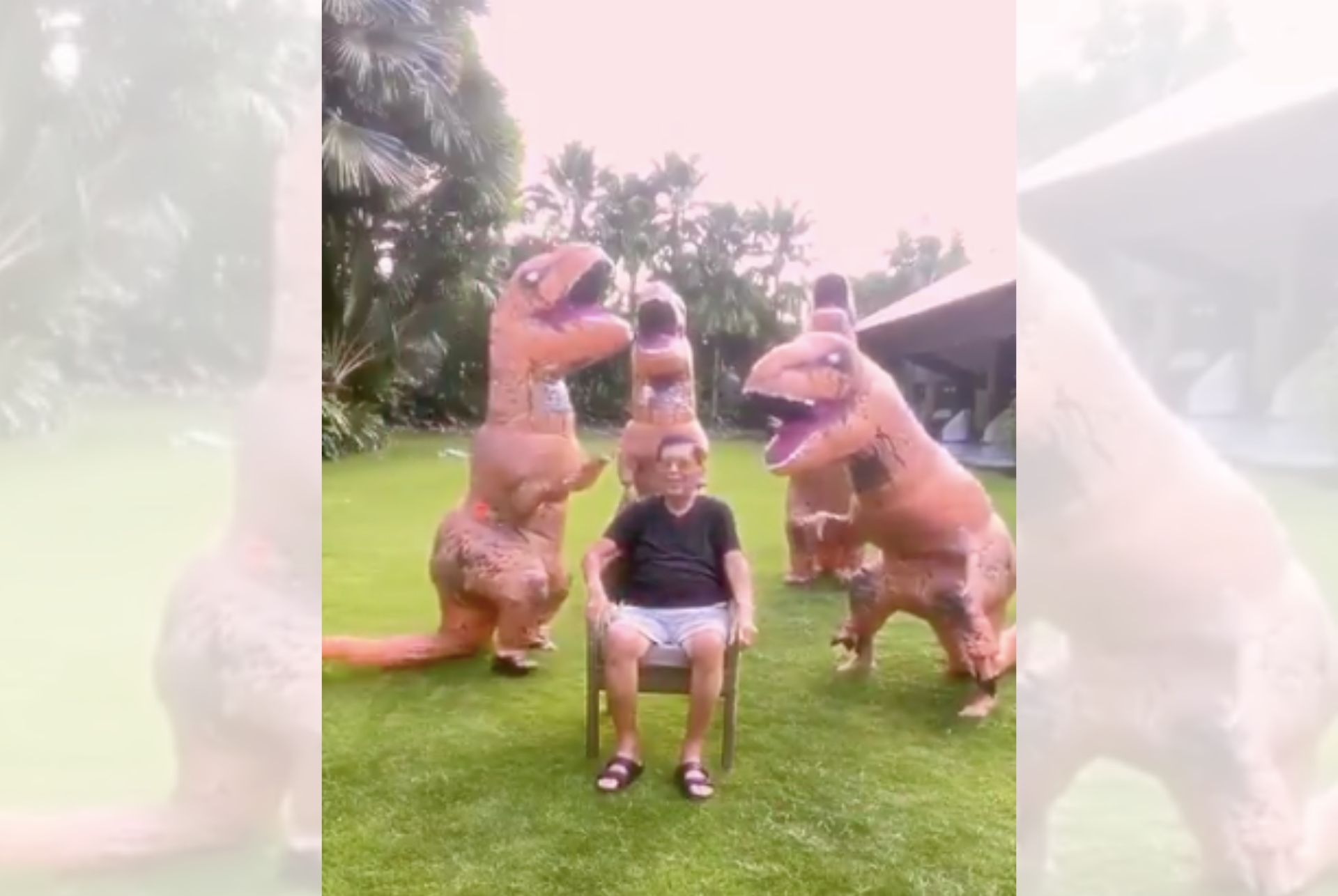 Jurassic Park? Retired Senator Juan Ponce Enrile chills with dinosaurs ...
