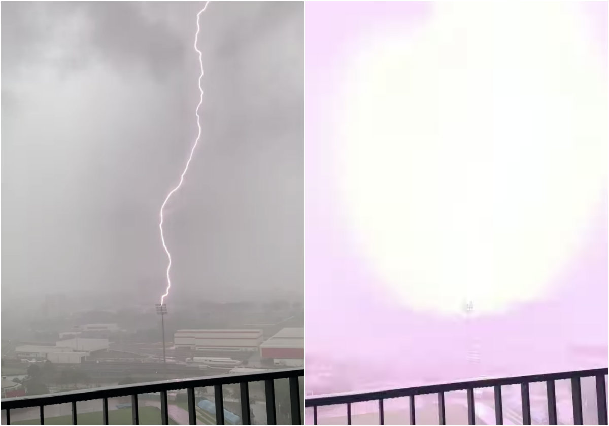 Blazing bolt of lightning blasts Bishan stadium (VIDEO) | Coconuts
