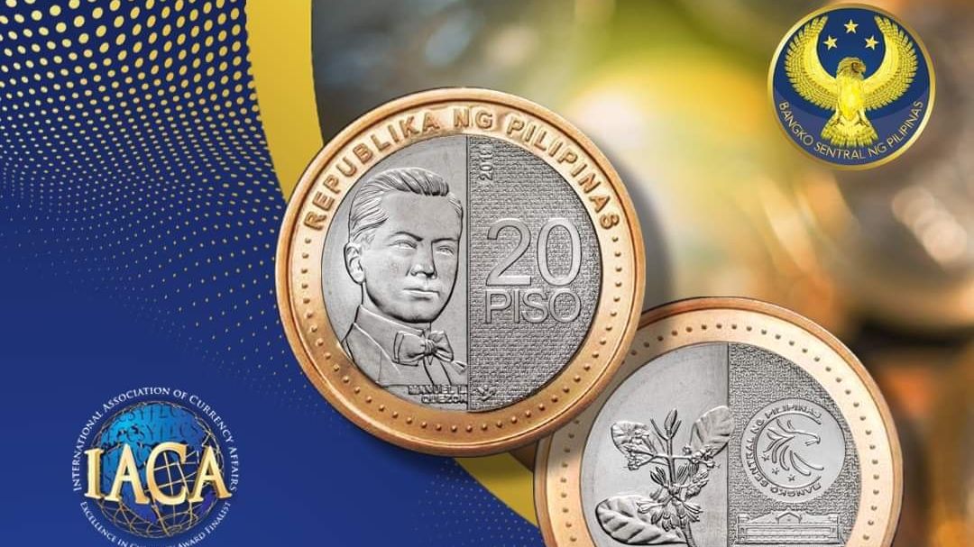 The new 20-peso coin has just been named a finalist in the ...