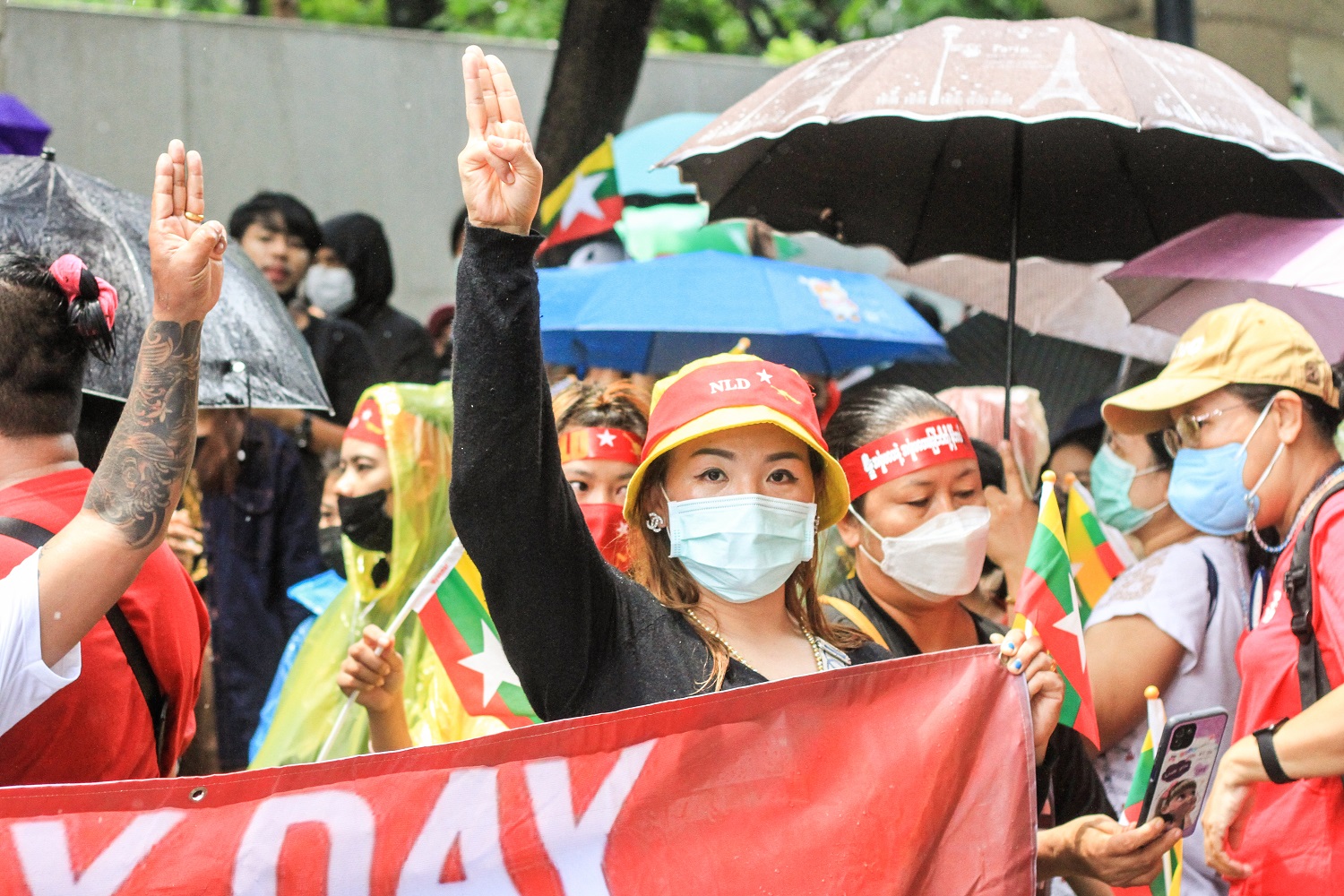 ‘Fight for Myanmar’: Angry protest at Bangkok embassy after junta ...