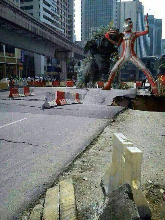 Photos: the Jalan Imbi road collapse in memes - because why not | Coconuts