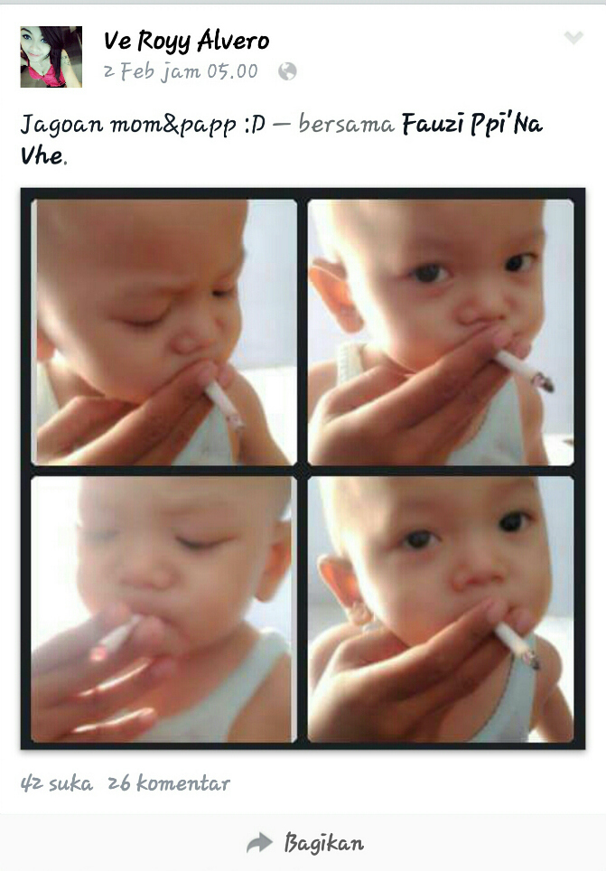 Disgraceful! Mother puts lit cigarette in baby’s mouth and posts the ...