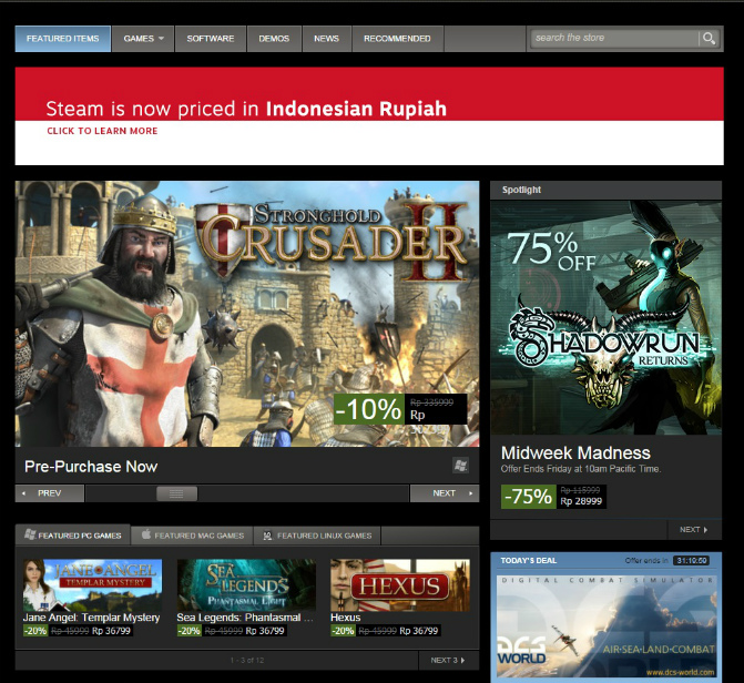 Nerd Alert! Game Download Service Steam Now Pricing in Indonesian ...