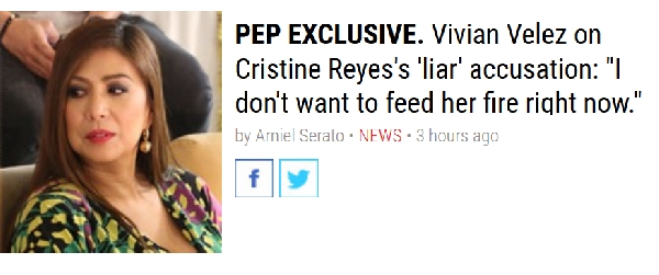 Cristine Reyes calls Vivian Velez a liar; Vivian shrugs off latest ...